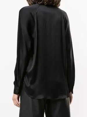 Vince Silk V-neck Blouse - Black