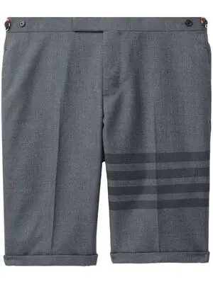 Thom Browne 4-bar Wool-blend Shorts - Grey