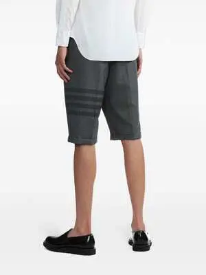 Thom Browne Wool Blend 4-bar Stripe Tailored Shorts - Grey