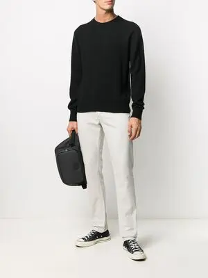 BARRIE Embroidered Cashmere Jumper - Black