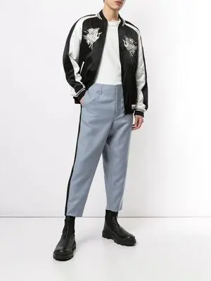 PORTS V Cropped Side Stripe Trousers