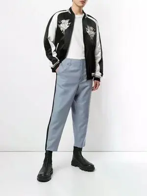 PORTS V Cropped Side Stripe Trousers