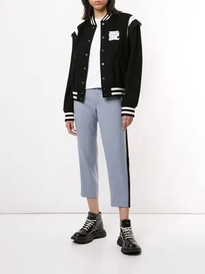 PORTS V Cropped Side Stripe Trousers