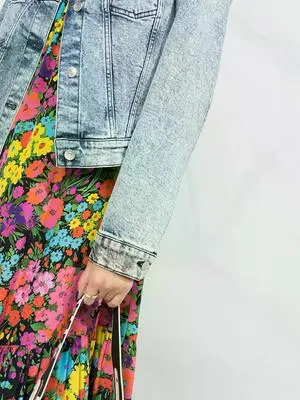 Stella McCartney Two-tone Cropped Denim Jacket