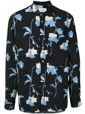 PORTS V Graphic Floral Shirt - Blue