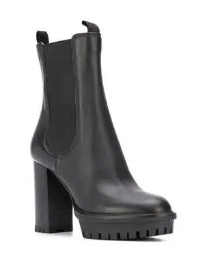 GIANVITO ROSSI Chester 70mm Block Heel Ankle Boots - Black