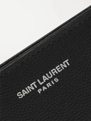 Saint Laurent Logo-print Pebble-grain Leather Billfold Wallet