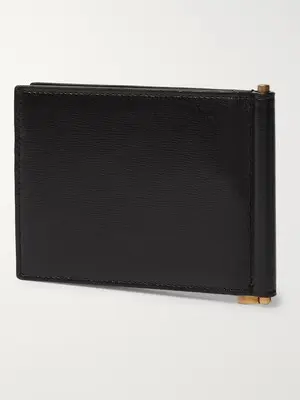 Saint Laurent Logo-appliquéd Leather Billfold Wallet With Money Clip