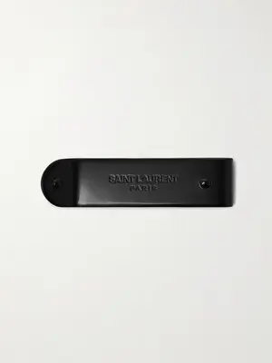 Saint Laurent Logo-engraved Gunmetal-tone Money Clip - Black