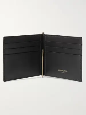 Saint Laurent Croc-effect Leather Billfold Wallet