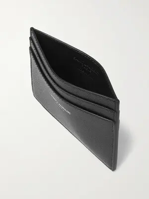 Saint Laurent Logo-print Pebble-grain Leather Cardholder