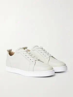 CHRISTIAN LOUBOUTIN Rantulow Full-grain Leather Sneakers - Neutrals