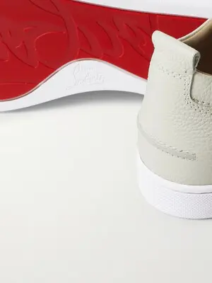 CHRISTIAN LOUBOUTIN Rantulow Full-grain Leather Sneakers - Neutrals