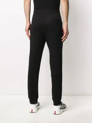 Armani Exchange Logo Embroidered Track Pants - Black