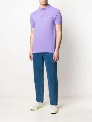 Polo Ralph Lauren Logo Embroidered Shortsleeved Polo Shirt - Purple
