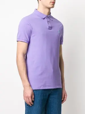 Polo Ralph Lauren Logo Embroidered Shortsleeved Polo Shirt - Purple