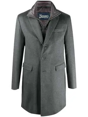 Herno Single-breasted Layered Coat