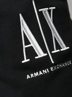 Armani Exchange Logo-embroidered Track Shorts - Black