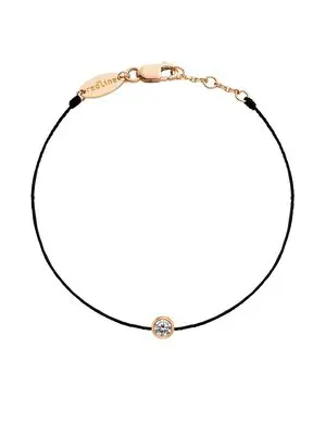REDLINE 18kt Rose Gold Diamond String Bracelet - Black