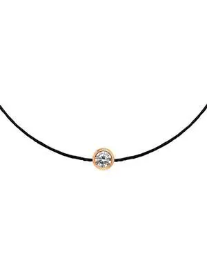 REDLINE 18kt Rose Gold Diamond String Bracelet - Black