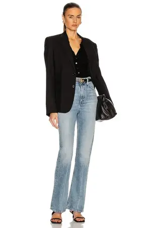 Enza Costa Silk Rib Fitted Long Sleeve Cardigan - Black