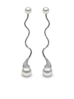 Yoko London 18kt White Gold Akoya Pearl And Diamond Earrings - Silver