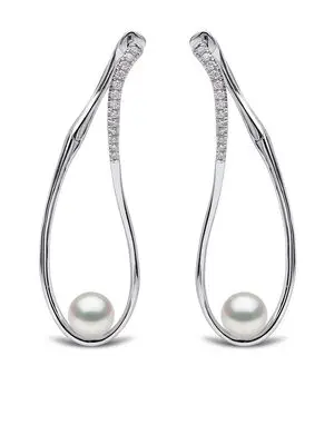 Yoko London 18kt White Gold Akoya Pearl And Diamond Earrings - Silver
