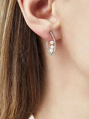 Yoko London 18kt Yellow Akoya Pearl And Diamond Earrings