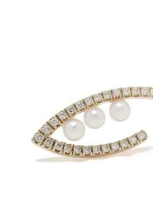 Yoko London 18kt Yellow Akoya Pearl And Diamond Earrings