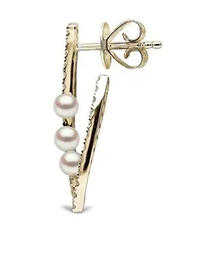 Yoko London 18kt Yellow Akoya Pearl And Diamond Earrings