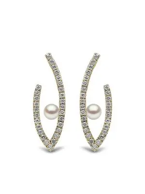 Yoko London 18kt Yellow Akoya Pearl And Diamond Earrings - Gold