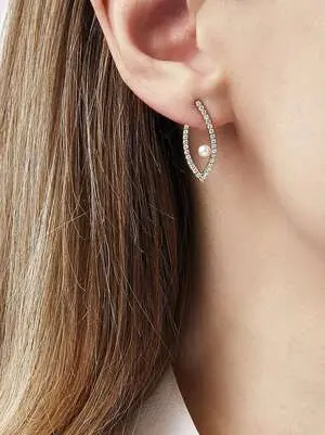 Yoko London 18kt Yellow Akoya Pearl And Diamond Earrings