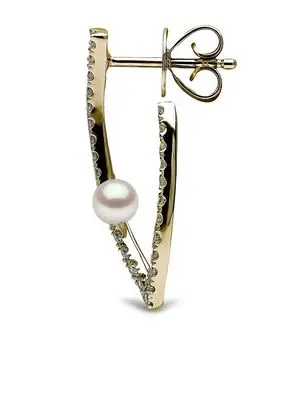 Yoko London 18kt Yellow Akoya Pearl And Diamond Earrings