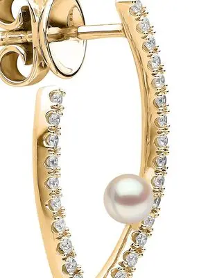 Yoko London 18kt Yellow Akoya Pearl And Diamond Earrings