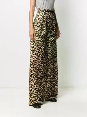 TOM FORD Leopard Print Wide-leg Trousers - Neutrals