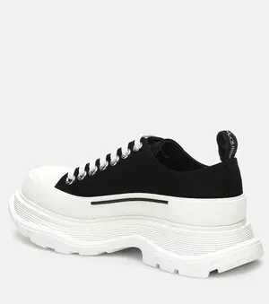 Alexander McQueen Tread Slick Canvas Platform Sneakers - Black