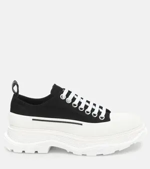 Alexander McQueen Tread Slick Canvas Platform Sneakers - Black