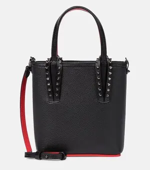 CHRISTIAN LOUBOUTIN Christian Louboutin Cabata Mini Leather Tote With Stud Embellishments Black