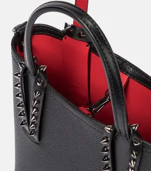 CHRISTIAN LOUBOUTIN Cabata Mini Leather Tote With Stud Embellishments - Black