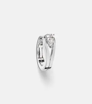 REPOSSI Serti Inversé Xs 18kt White Gold Single Earring With Diamond - Silver