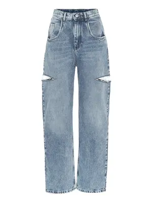 MAISON MARGIELA Cutout High-rise Wide-leg Jeans - Blue