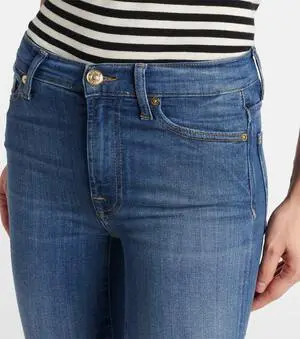 7 For All Mankind Slim Illusion Luxe High-rise Skinny Jeans - Blue