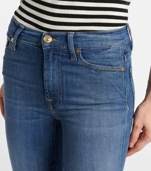 7 For All Mankind Slim Illusion Luxe High-rise Skinny Jeans - Blue