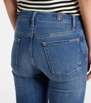 7 For All Mankind Slim Illusion Luxe High-rise Skinny Jeans - Blue
