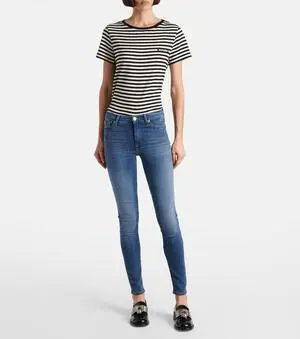 7 For All Mankind Slim Illusion Luxe High-rise Skinny Jeans - Blue