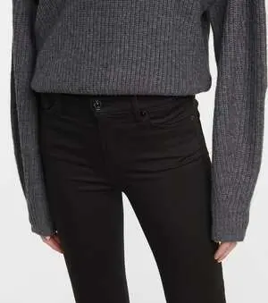 7 For All Mankind Slim Illusion High-rise Skinny Jeans - Black
