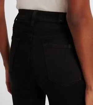 7 For All Mankind Slim Illusion High-rise Skinny Jeans - Black