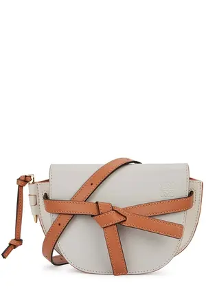 Loewe Gate Mini Leather Cross-body Bag White