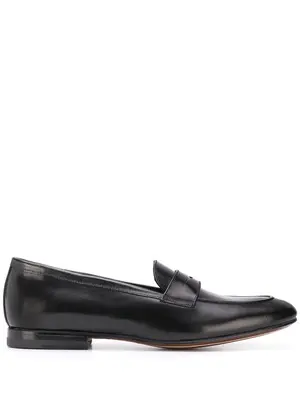 SCAROSSO Valeria Almond Toe Loafers - Black