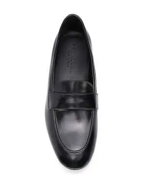 SCAROSSO Valeria Almond Toe Loafers - Black